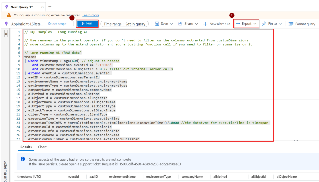 Business Central telemetry - Exploring telemetry in Excel and using a template file - Ricardo ...